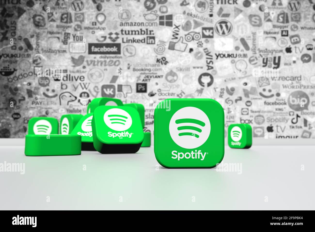 spotify, Social Media, Social Network Concept Background - illustration ...