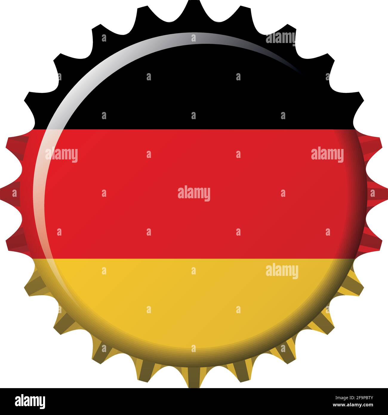 National flag of Germany on a bottle cap. Vector Illustration Stock ...