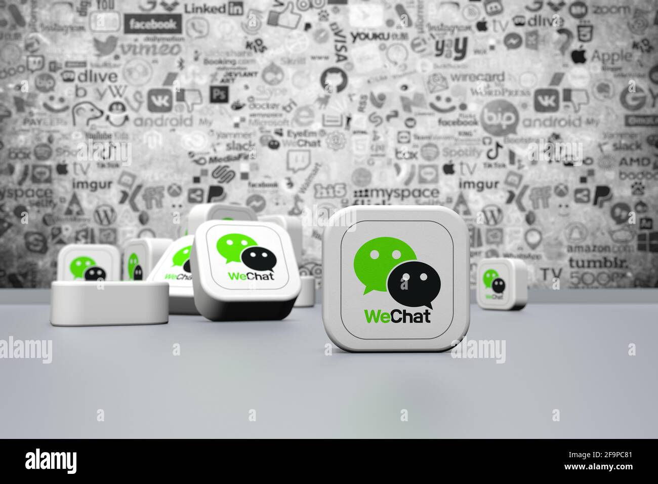 Wechat, Social Media, Social Network Concept Background - illustration ...