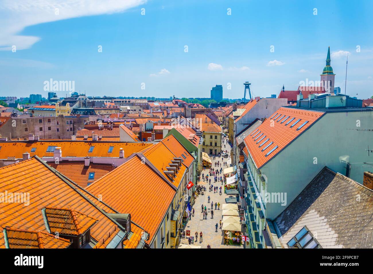 aerial view of the michalska street taken from the michalska tower in ...