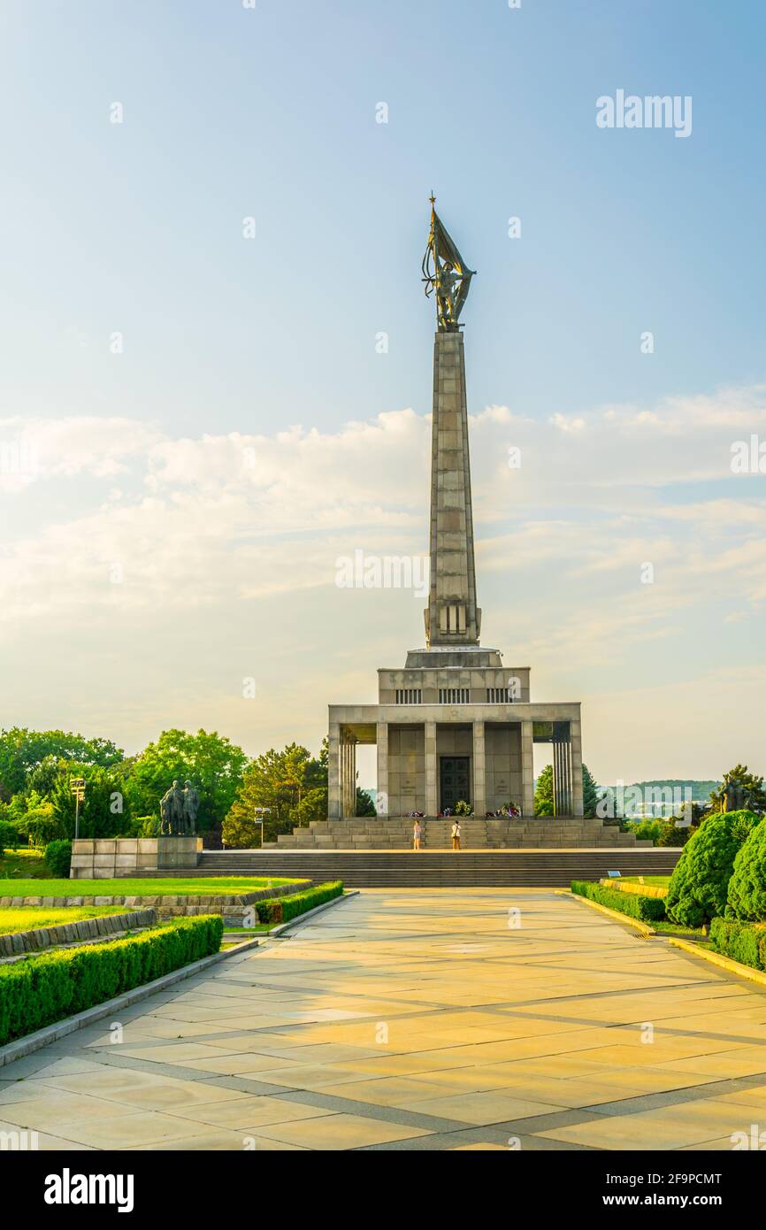 a monument to the soviet army situated at the slavin military cemetery ...