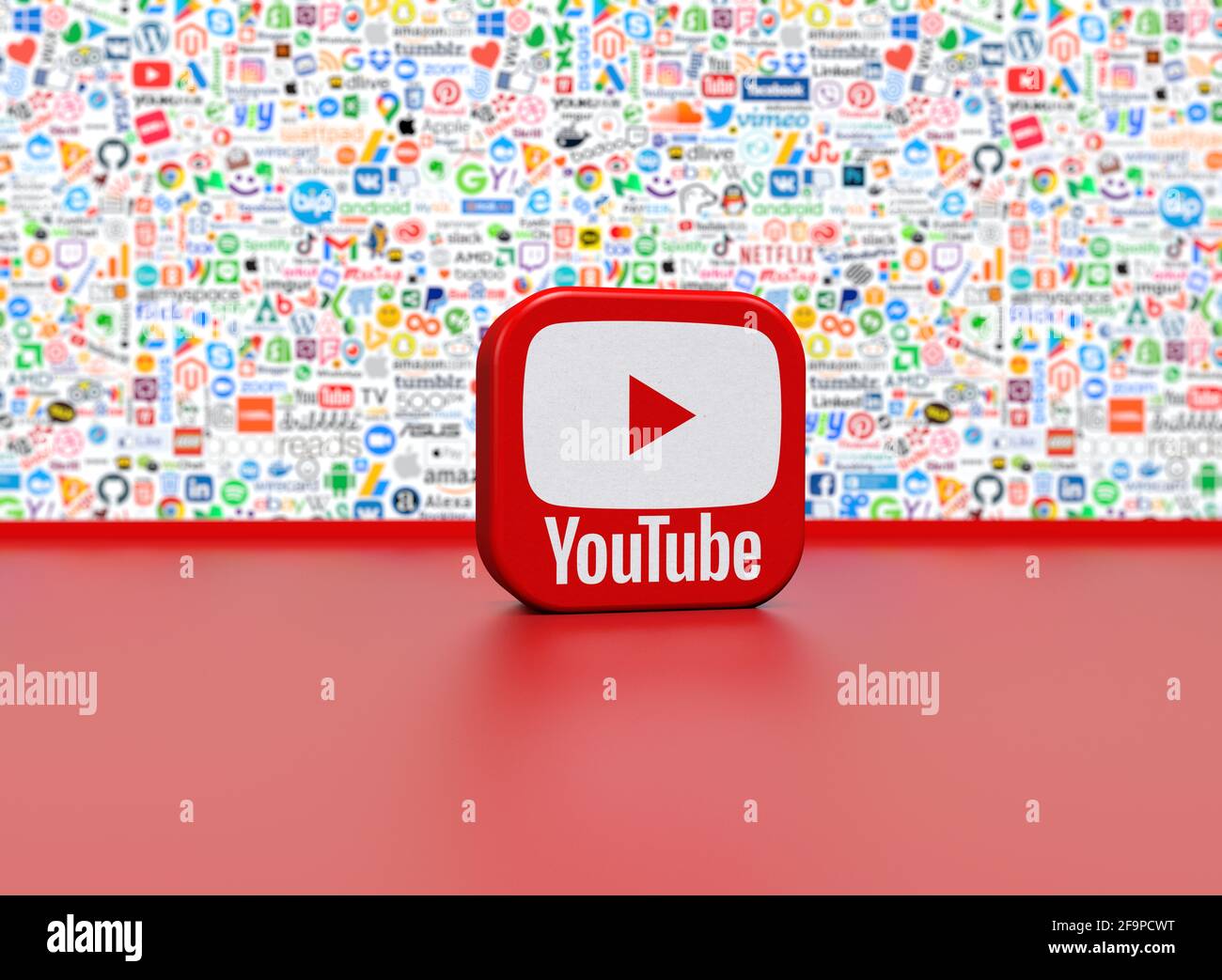 Youtube, Social Media, Social Network Concept Background - illustration ...