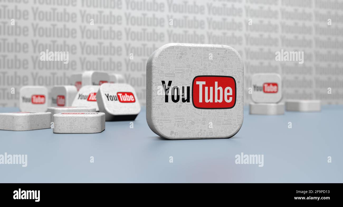 Youtube, Social Media, Social Network Concept Background - illustration ...