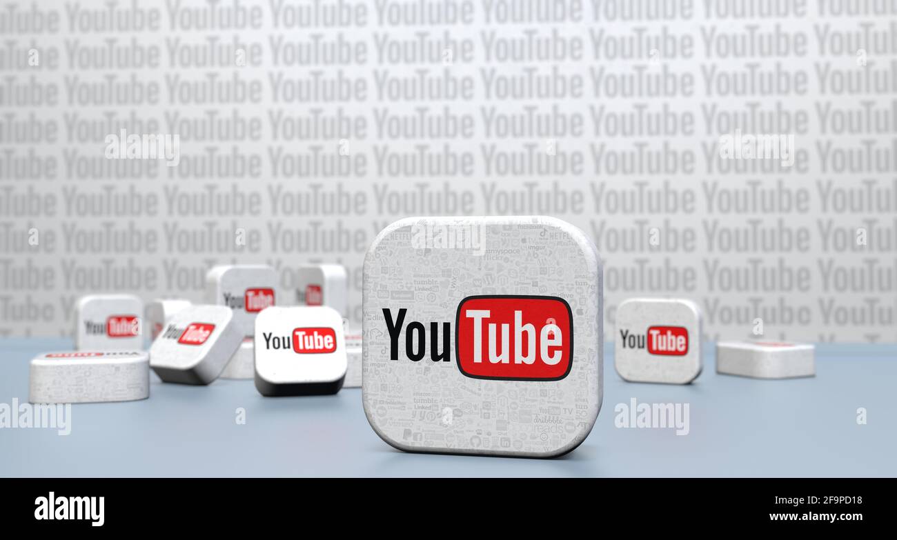 Youtube, Social Media, Social Network Concept Background - illustration ...