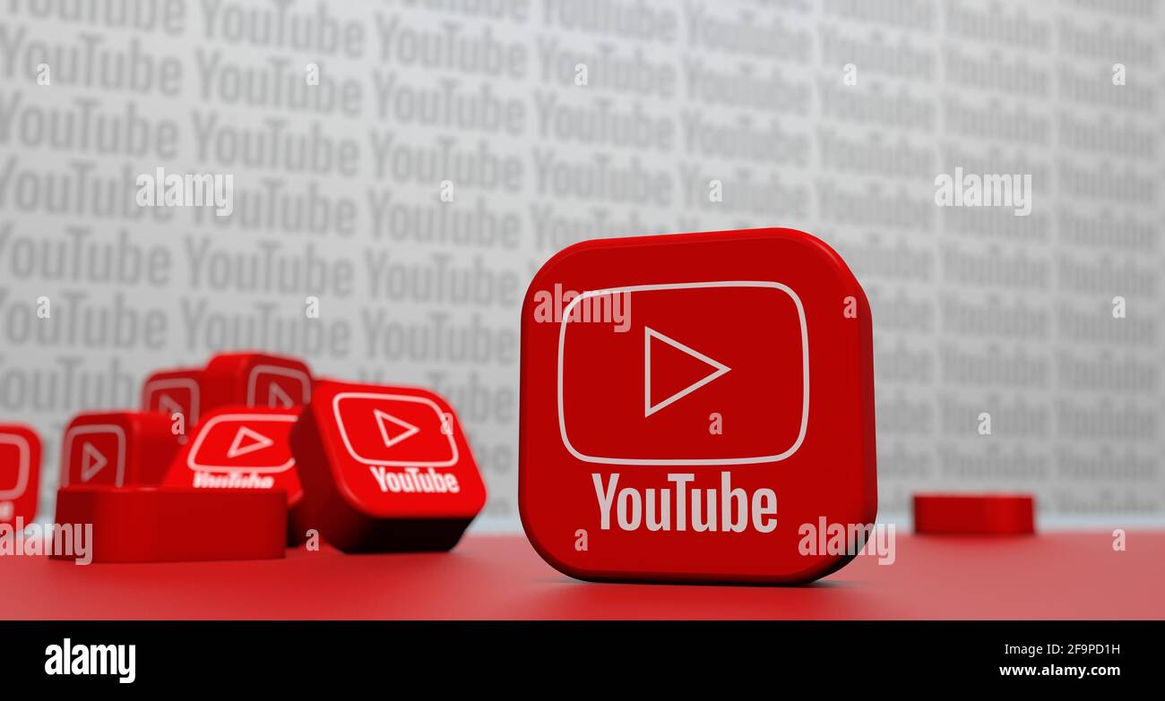 Youtube, Social Media, Social Network Concept Background - illustration ...