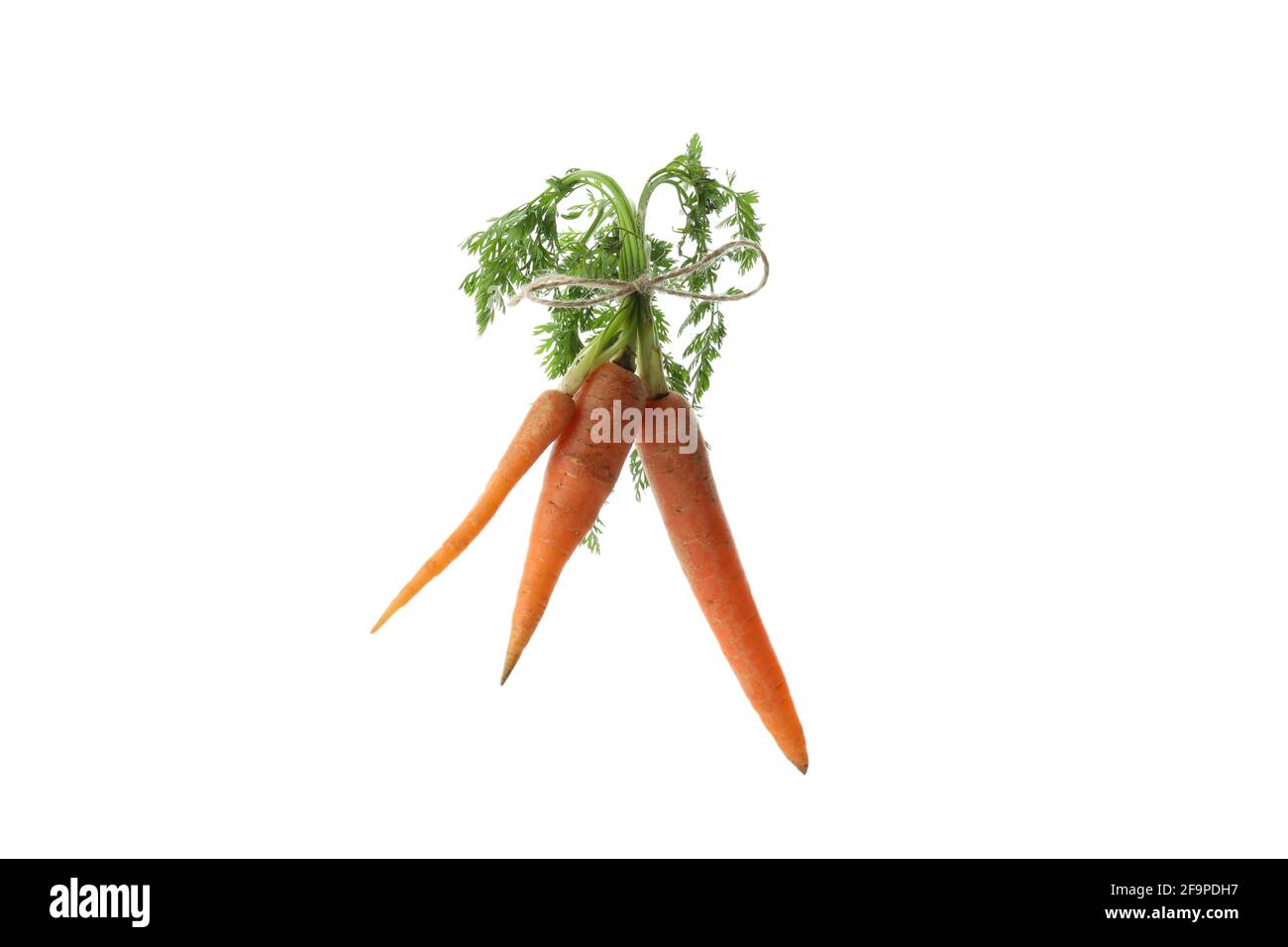 Fresh carrots tied with rope isolated on white background Stock Photo ...