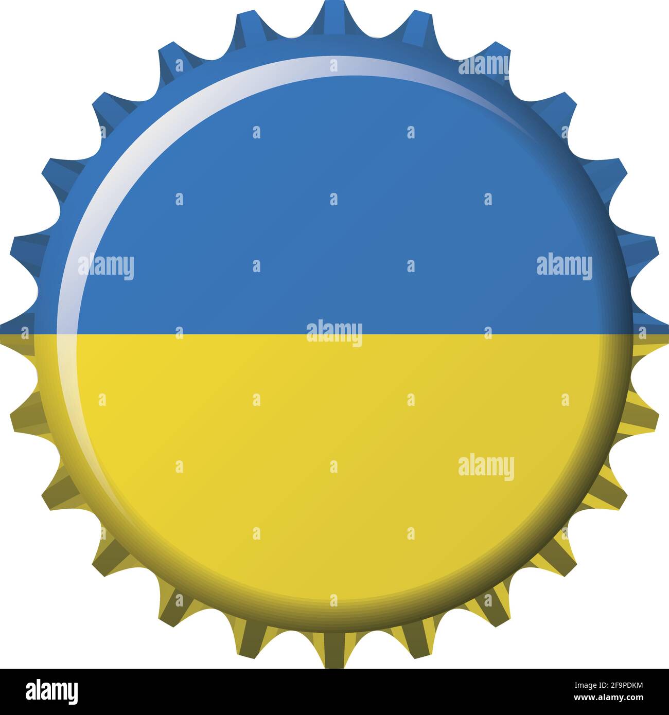 National flag of Ukraine on a bottle cap. Vector Illustration Stock ...