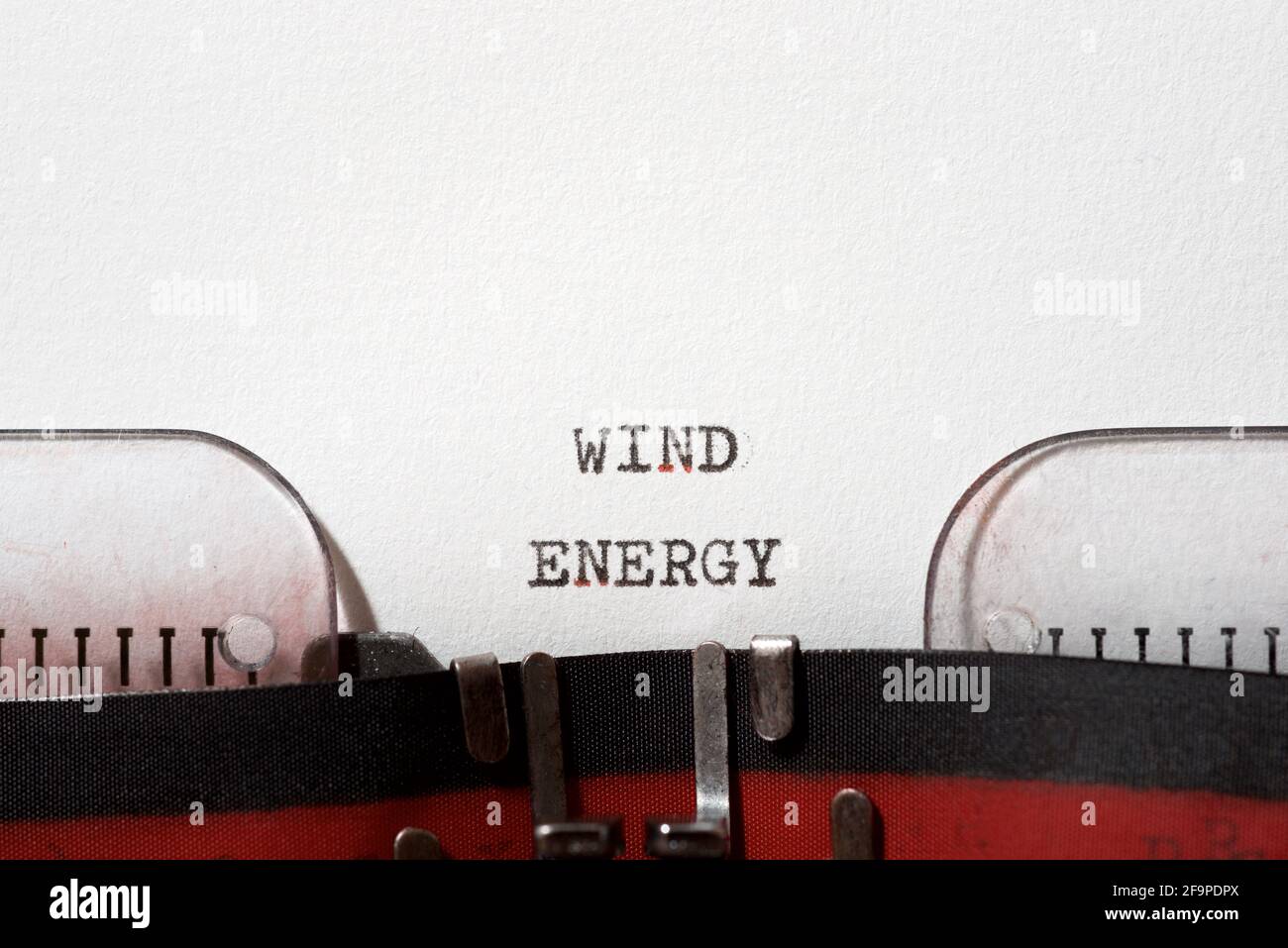 Wind energy phrase written with a typewriter Stock Photo - Alamy