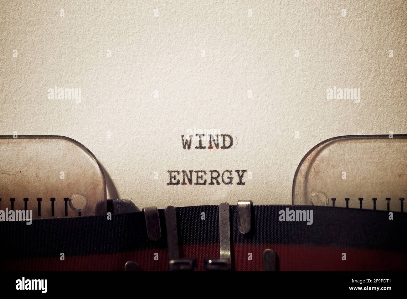 Wind energy phrase written with a typewriter Stock Photo - Alamy