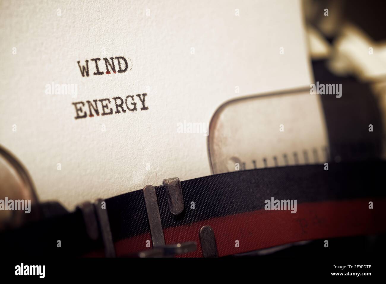 Wind energy phrase written with a typewriter Stock Photo - Alamy