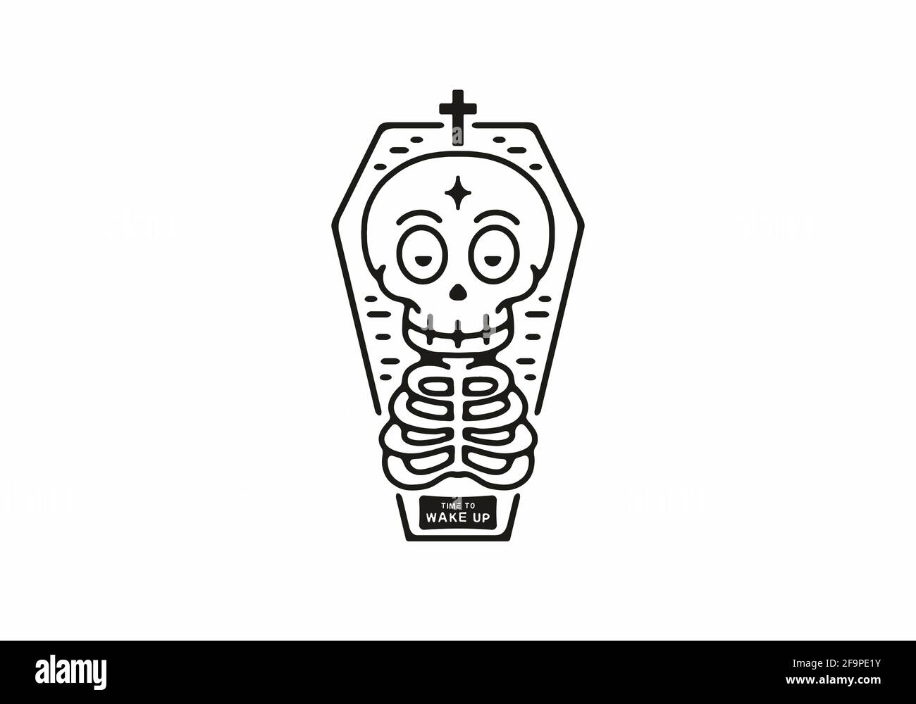 Skeleton In Coffin Drawing