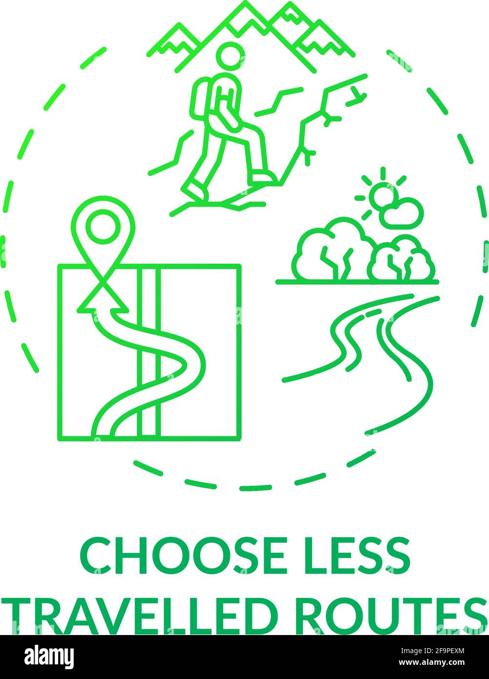 Choose less travelled routes concept icon Stock Vector Image & Art - Alamy