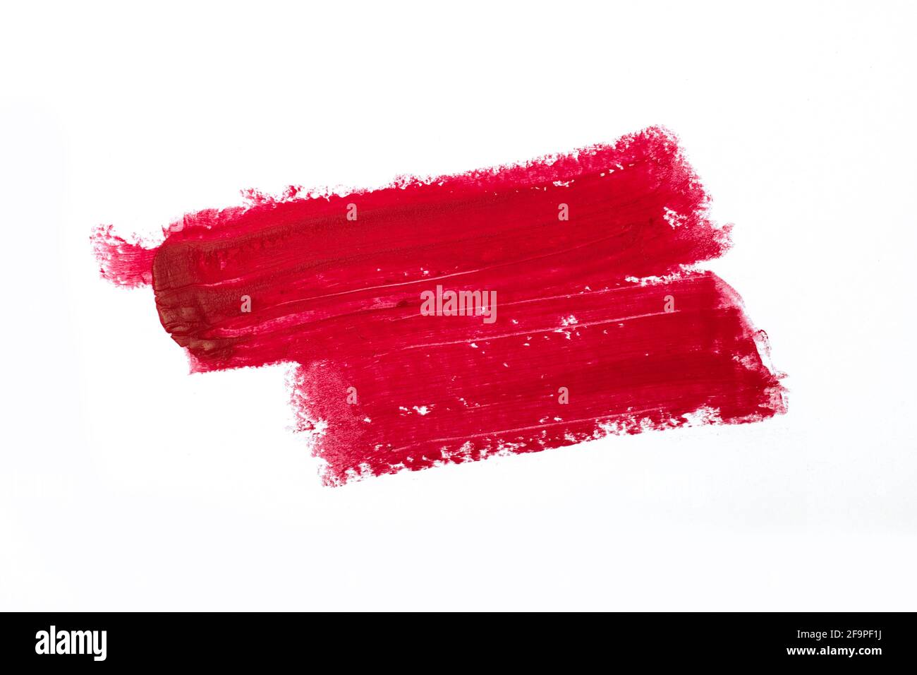 Lipstick smear smudge swatch isolated on white background. Cream makeup ...