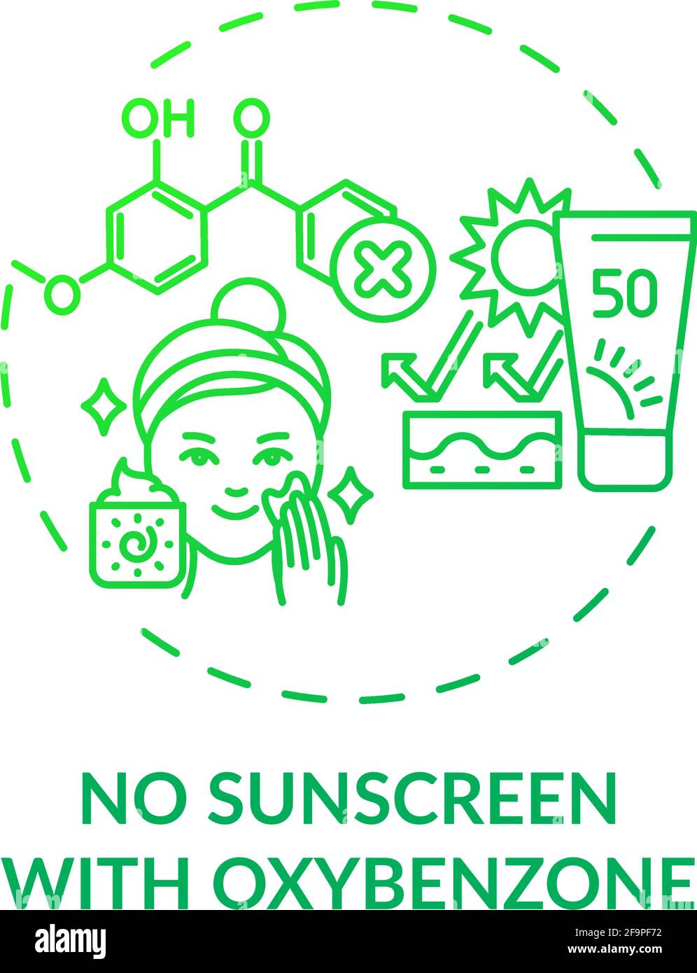 No sunscreen with oxybenzone concept icon Stock Vector Image & Art - Alamy