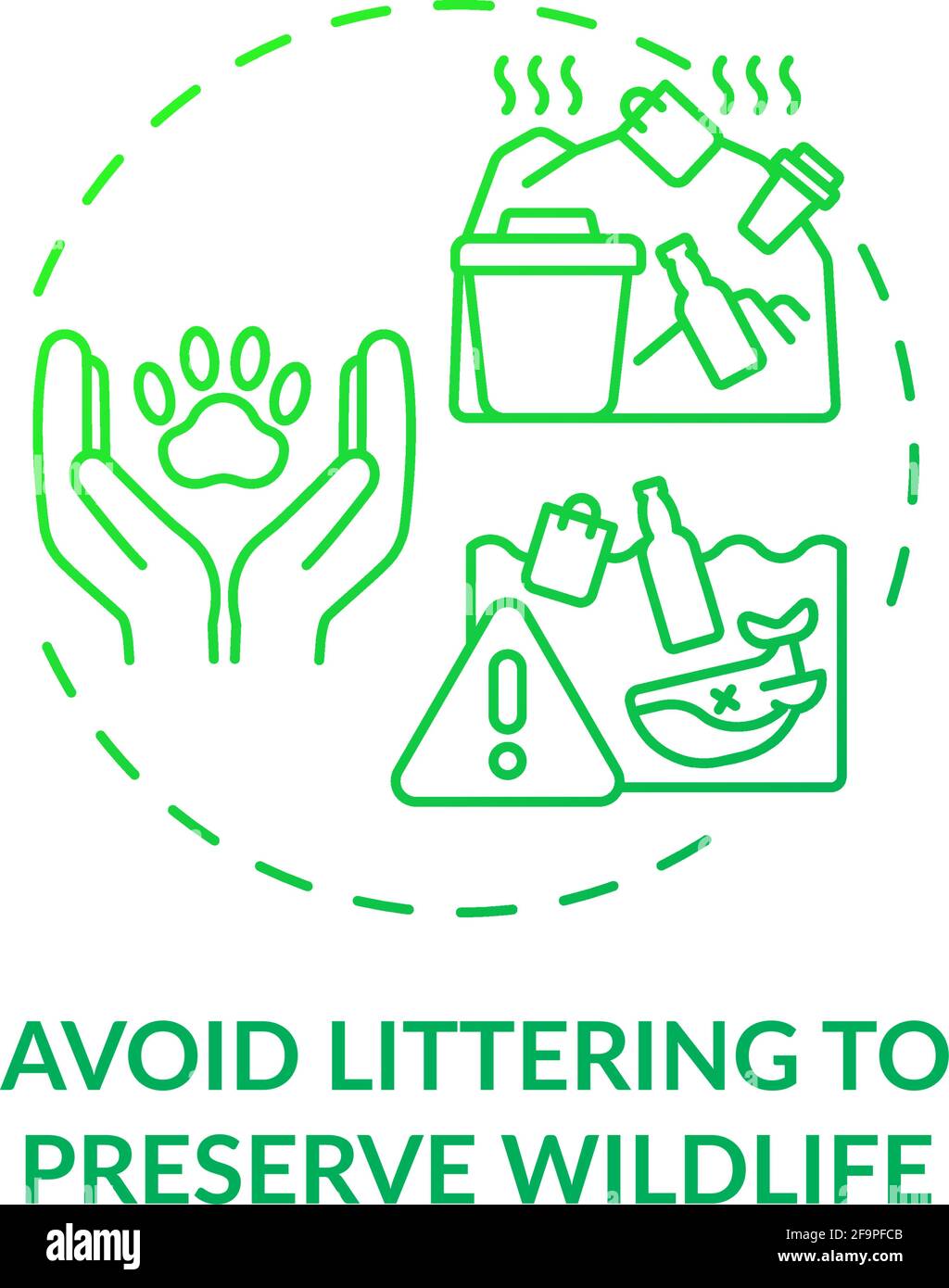 Avoid littering to preserve wildlife concept icon Stock Vector Image ...