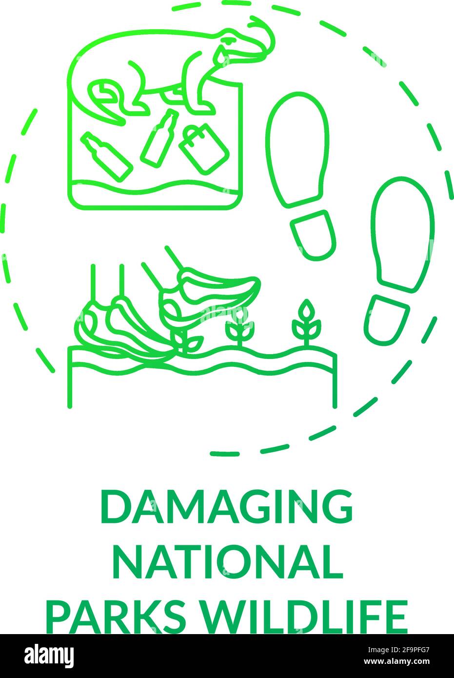 Damaging national parks wildlife concept icon Stock Vector Image & Art ...