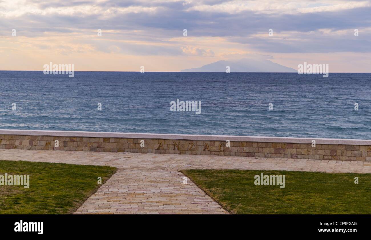 Memorial on Anzac Beach on the Gallipoli peninsula near Canakkale ...