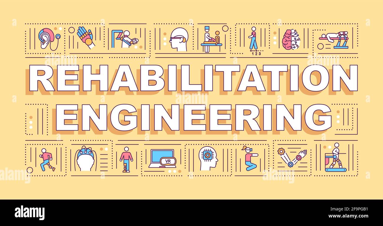 Rehabilitation engineering word concepts banner Stock Vector Image ...