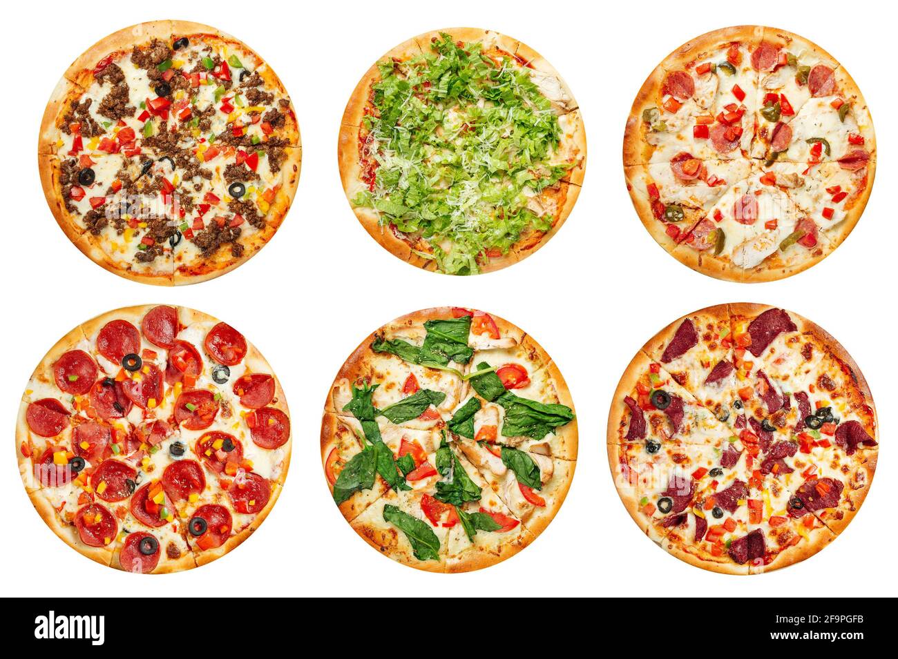 Top view assorted pizzas hi-res stock photography and images - Alamy