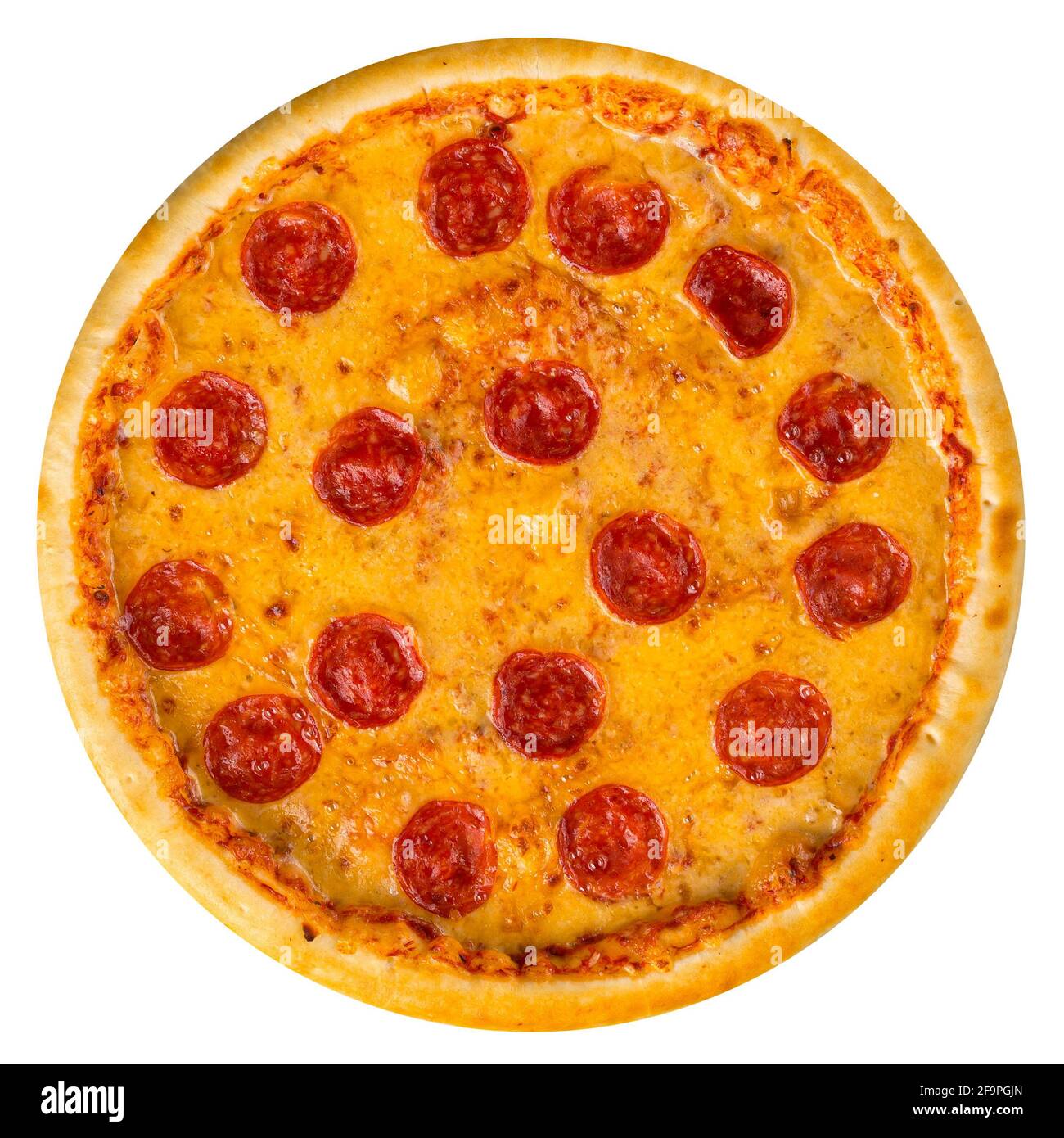 Isolated pepperoni pizza on white background Stock Photo - Alamy