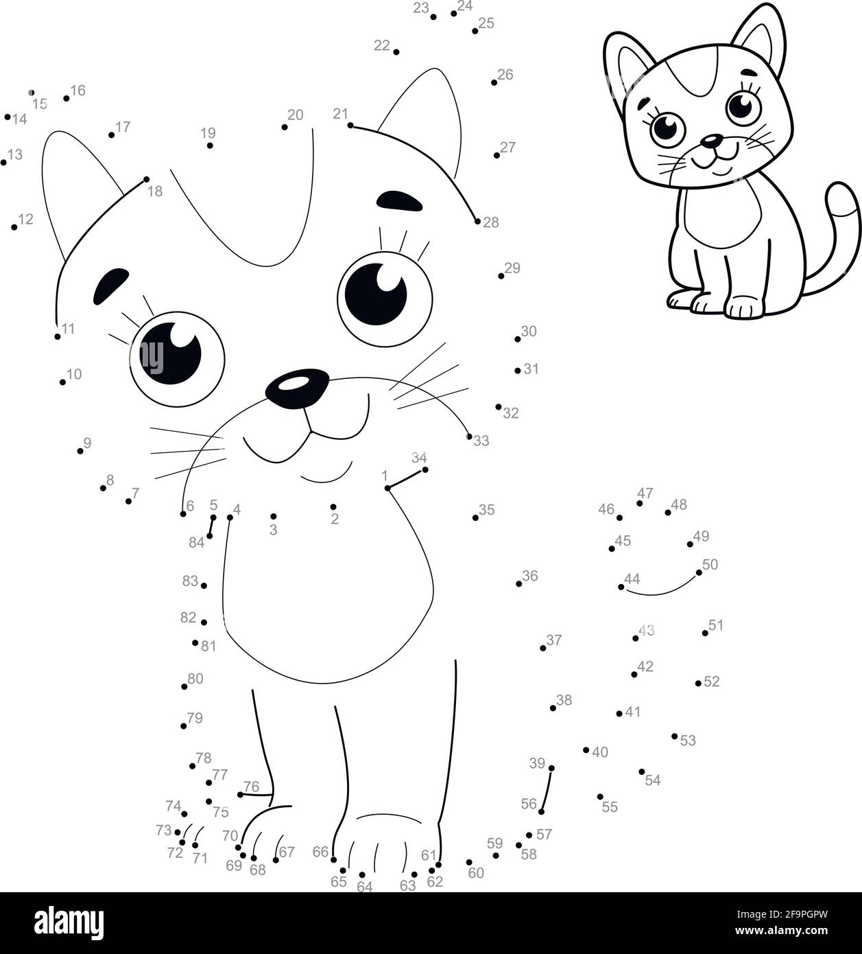 Dot to dot puzzle for children. Connect dots game Stock Vector Image ...