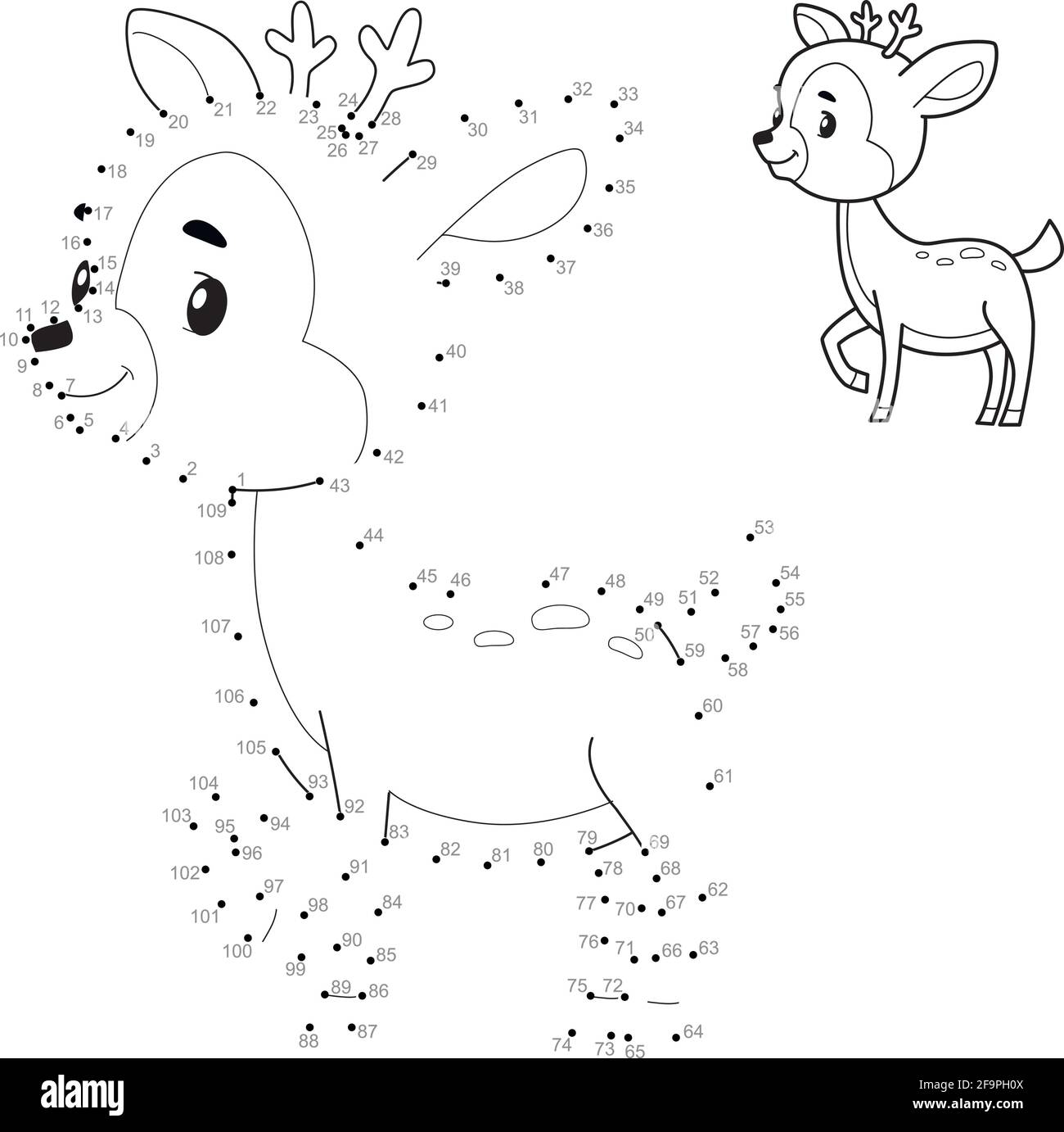 Dot To Dot Puzzle For Children Connect Dots Game Stock Vector Image 
