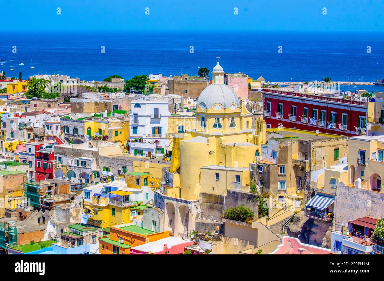 italian island procida is famous for its colorful marina, tiny narrow ...