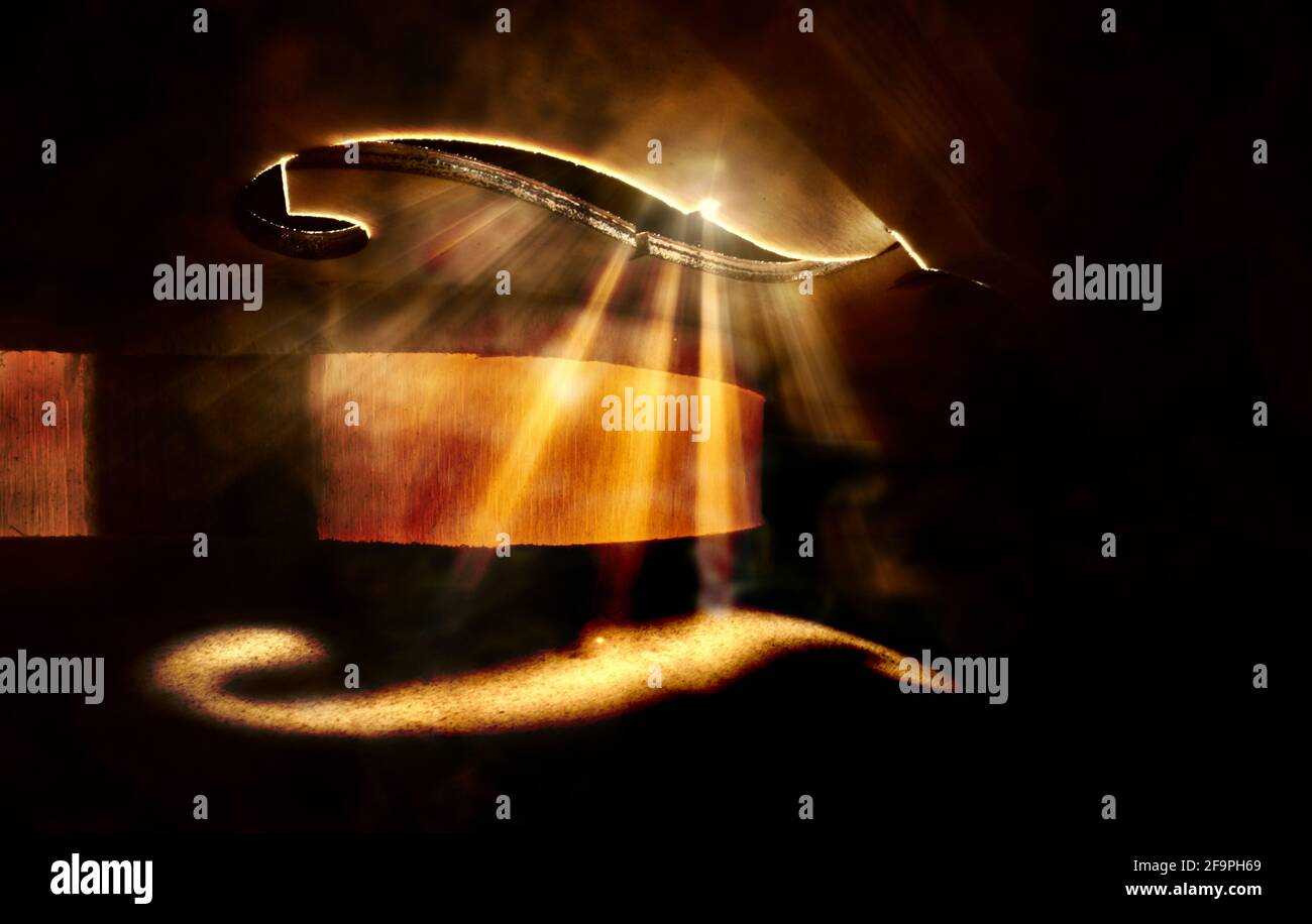 Inside view of a Violin Stock Photo - Alamy
