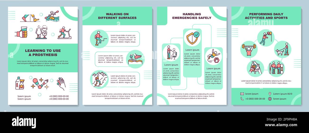 Learning to use a prosthesis brochure template Stock Vector Image & Art ...