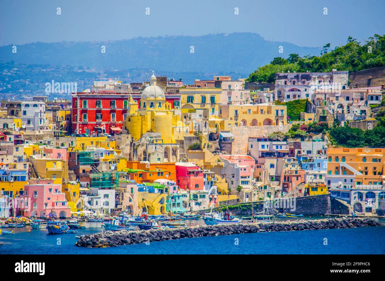 italian island procida is famous for its colorful marina, tiny narrow ...