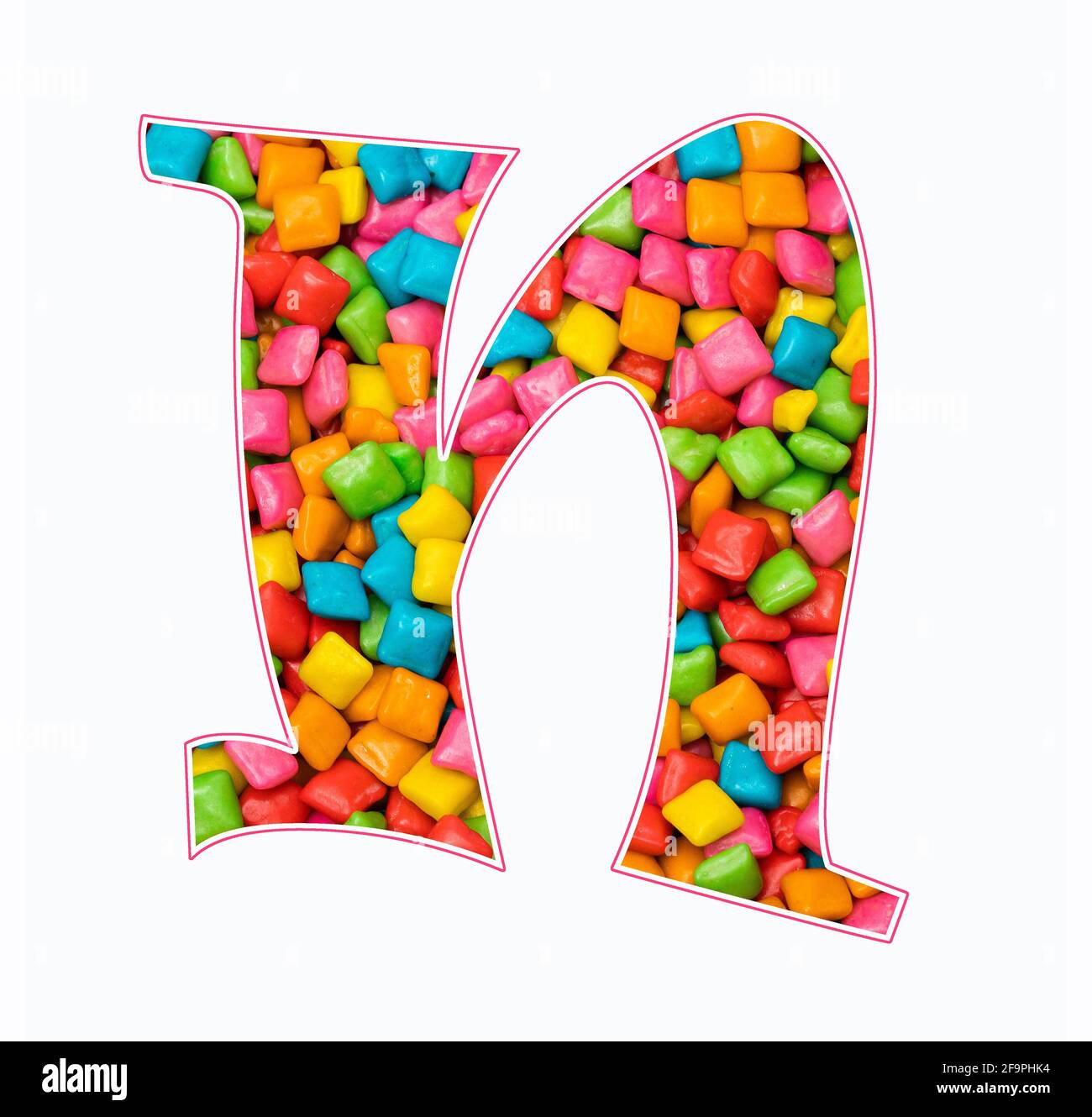 Alphabet letter N - Mini colored gum Stock Photo - Alamy