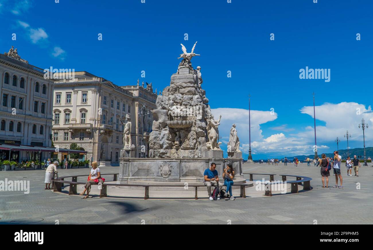 Trieste, Italy - July 23, 2020 - Piazza Unità d'Italia (Square of the ...