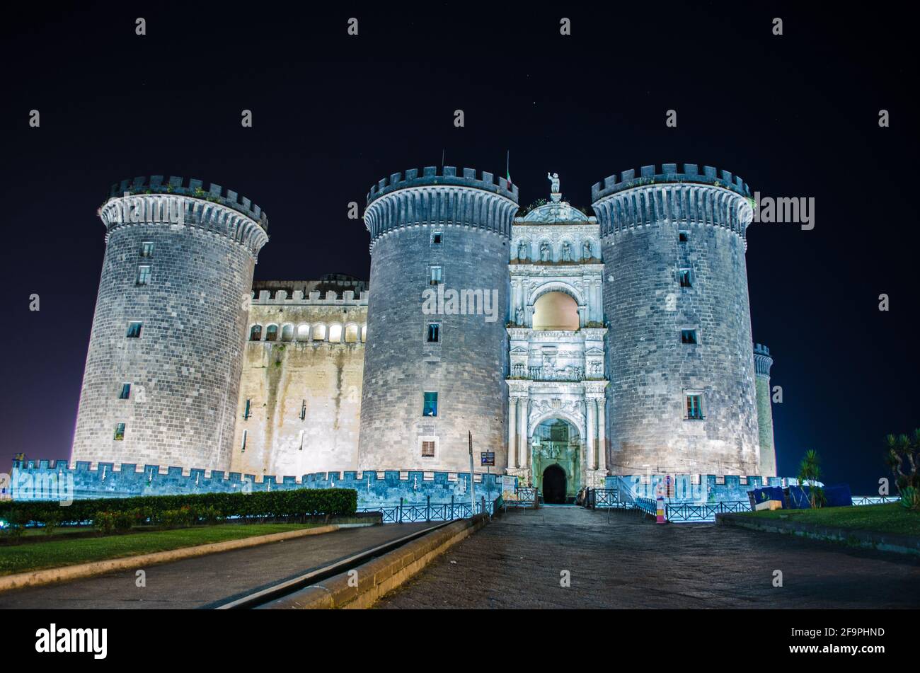 Castel nuovo is historical castle situated in port of naples. This ...