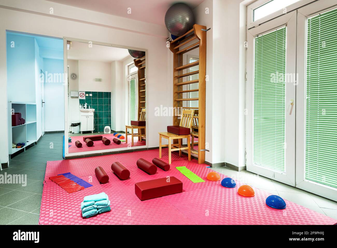 Rehabilitation exercise room for physical therapy. Gym and fitness room ...