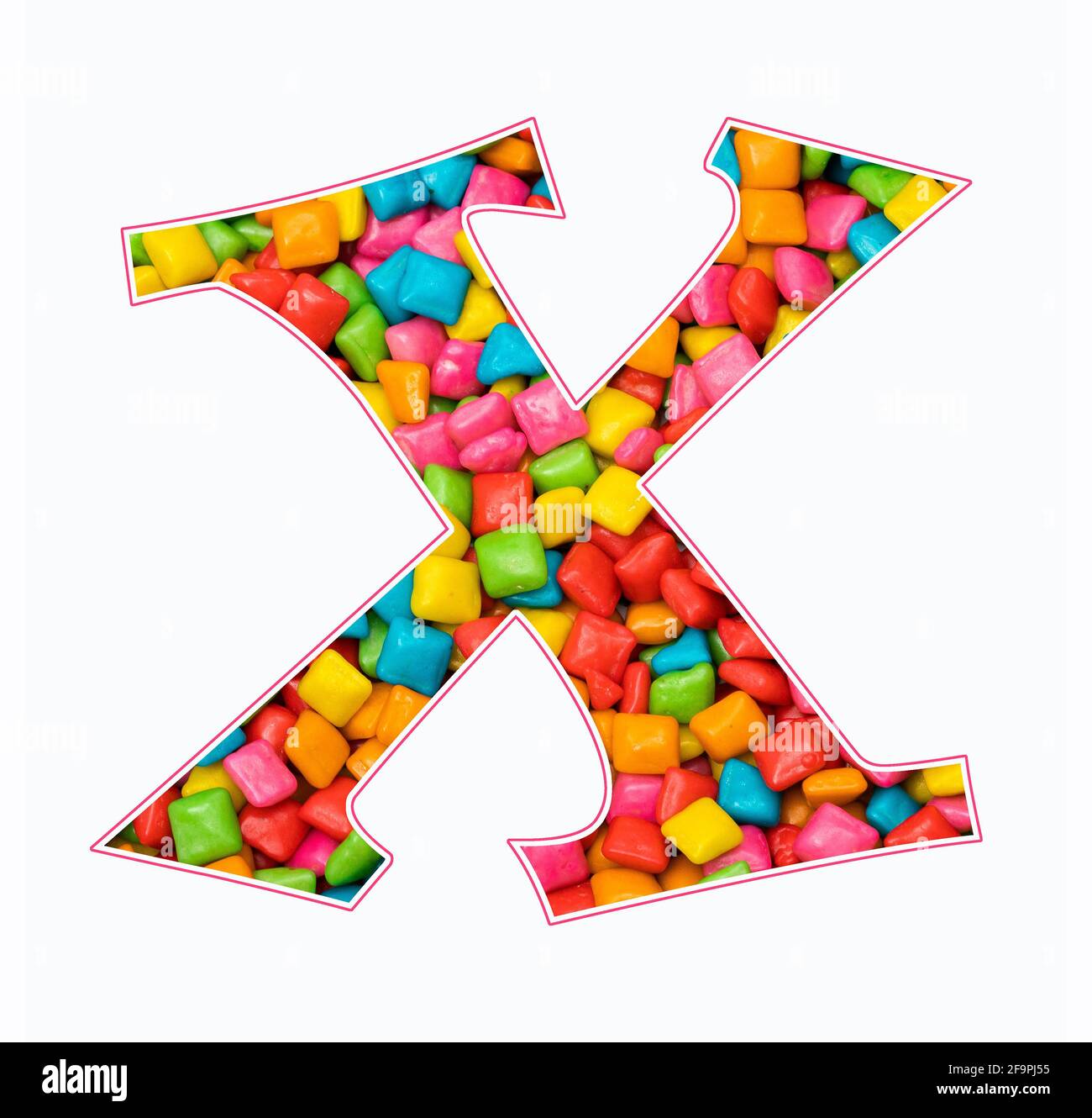Alphabet letter X - Mini colored gum Stock Photo - Alamy