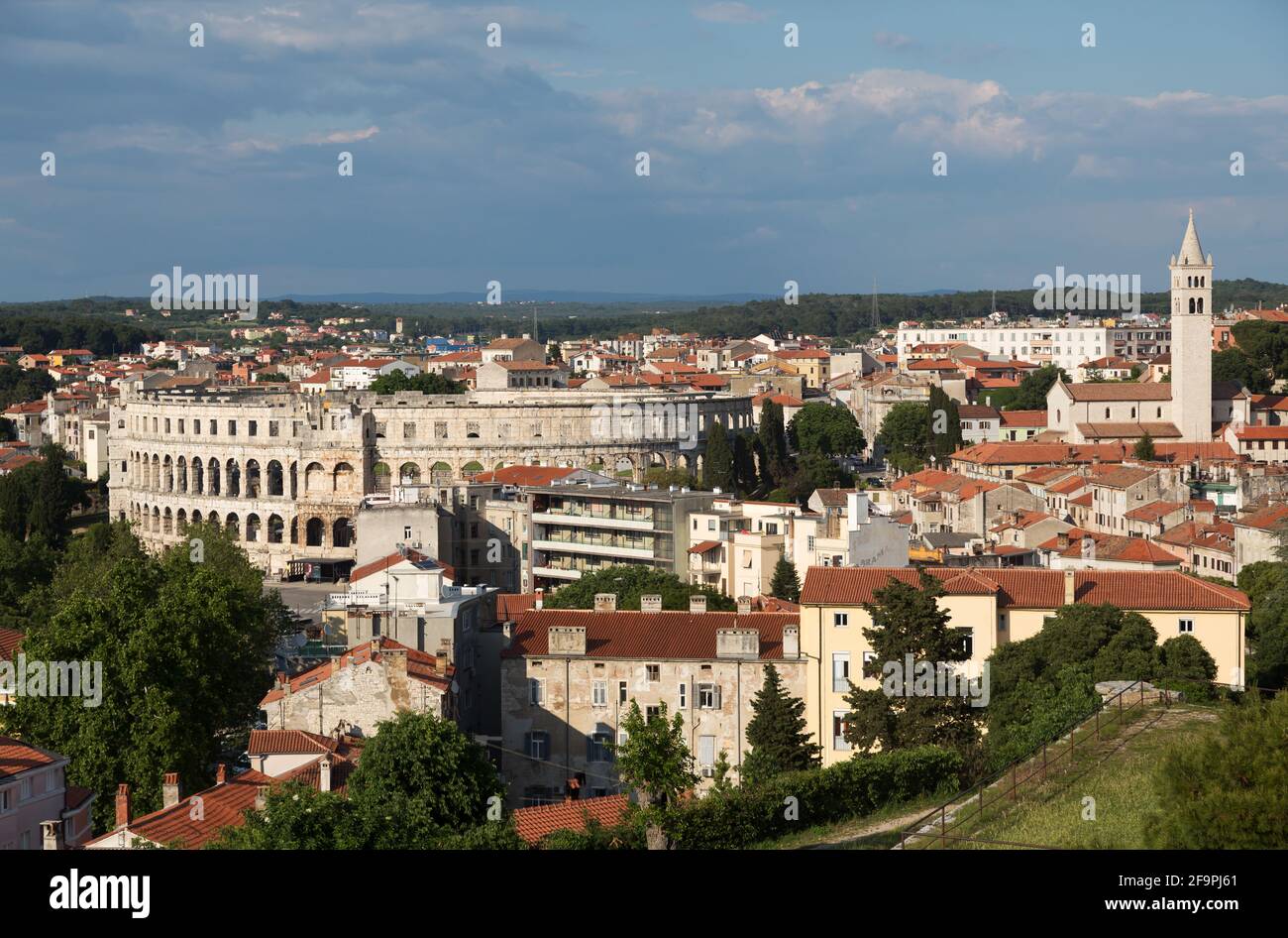 20.05.2016, Pula, Istria, Croatia - View from the fortress hill to the ...