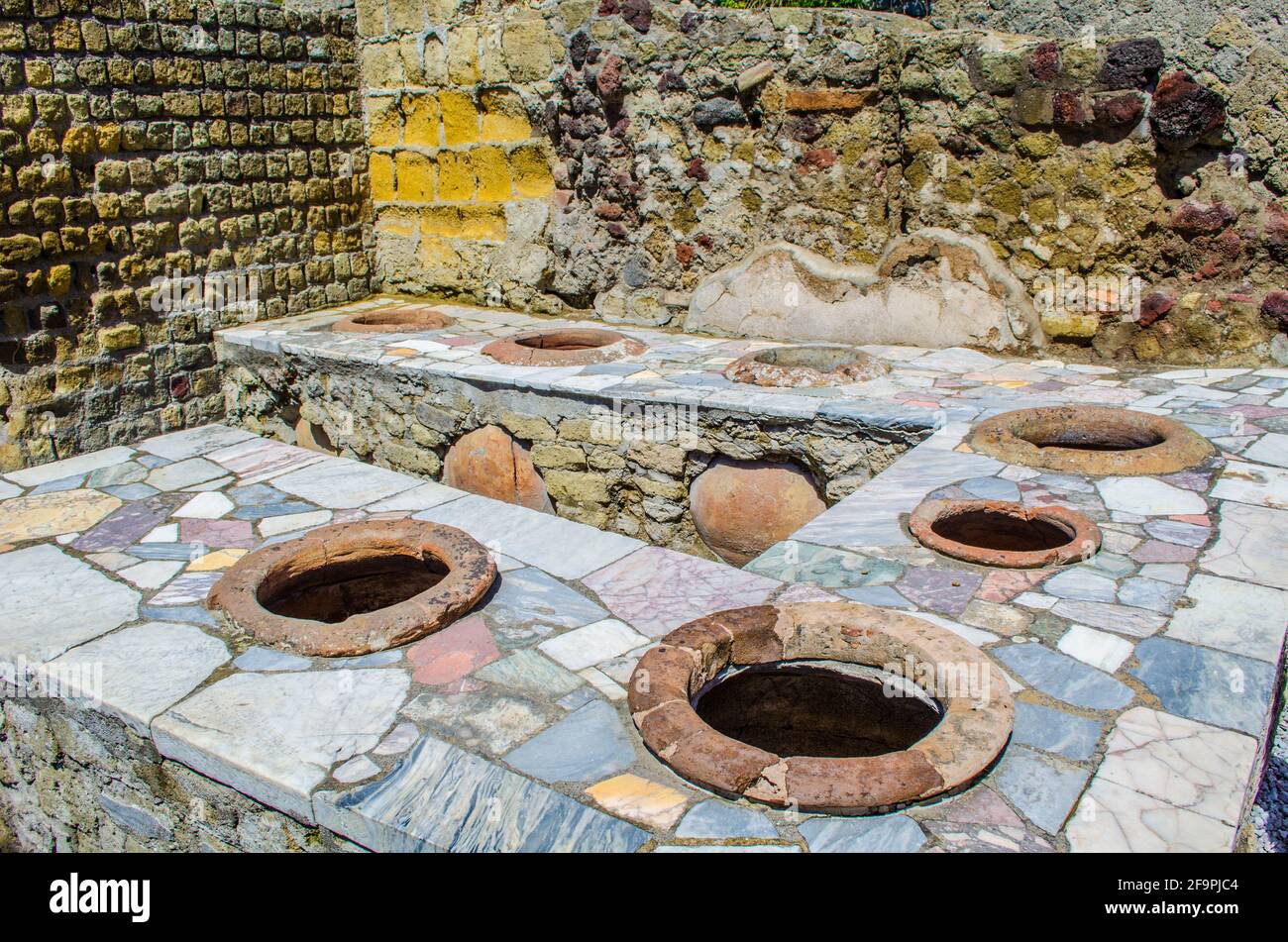 ruins of herculaneum destroyed by vesuvius volcano are less famous than ...
