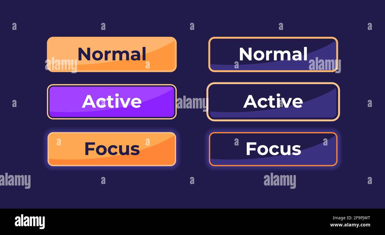 Active and inactive Settings UI elements kit Stock Vector Image & Art ...