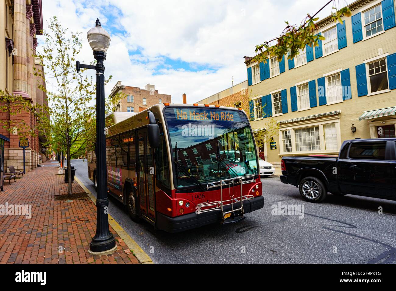 Lancaster, PA, USA – April 18, 2021: A public transportation bus in the ...