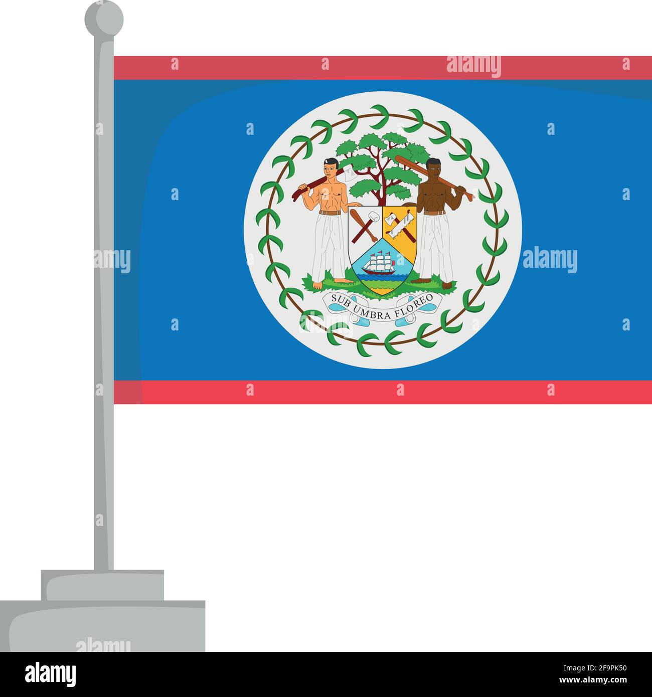 National flag of Belize Vector Illustration Stock Vector Image & Art ...