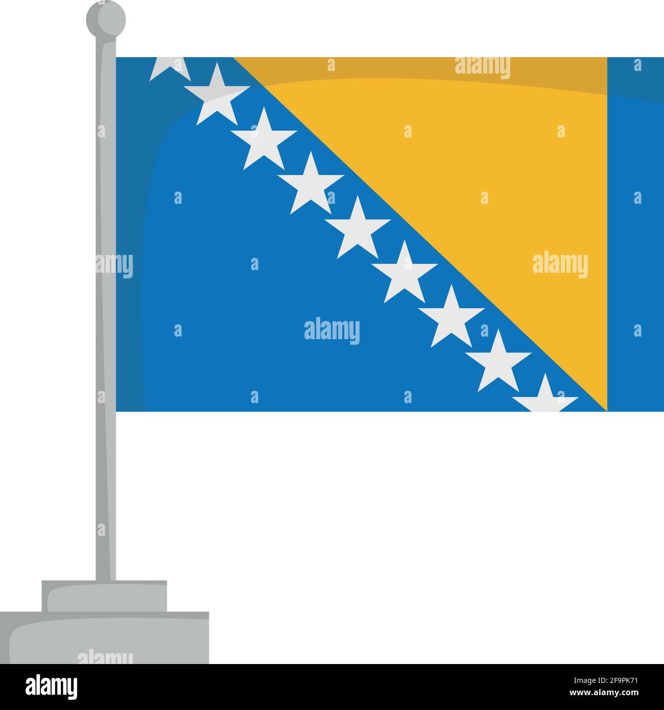 National flag of Bosnia and Herzegovina Vector Illustration Stock ...
