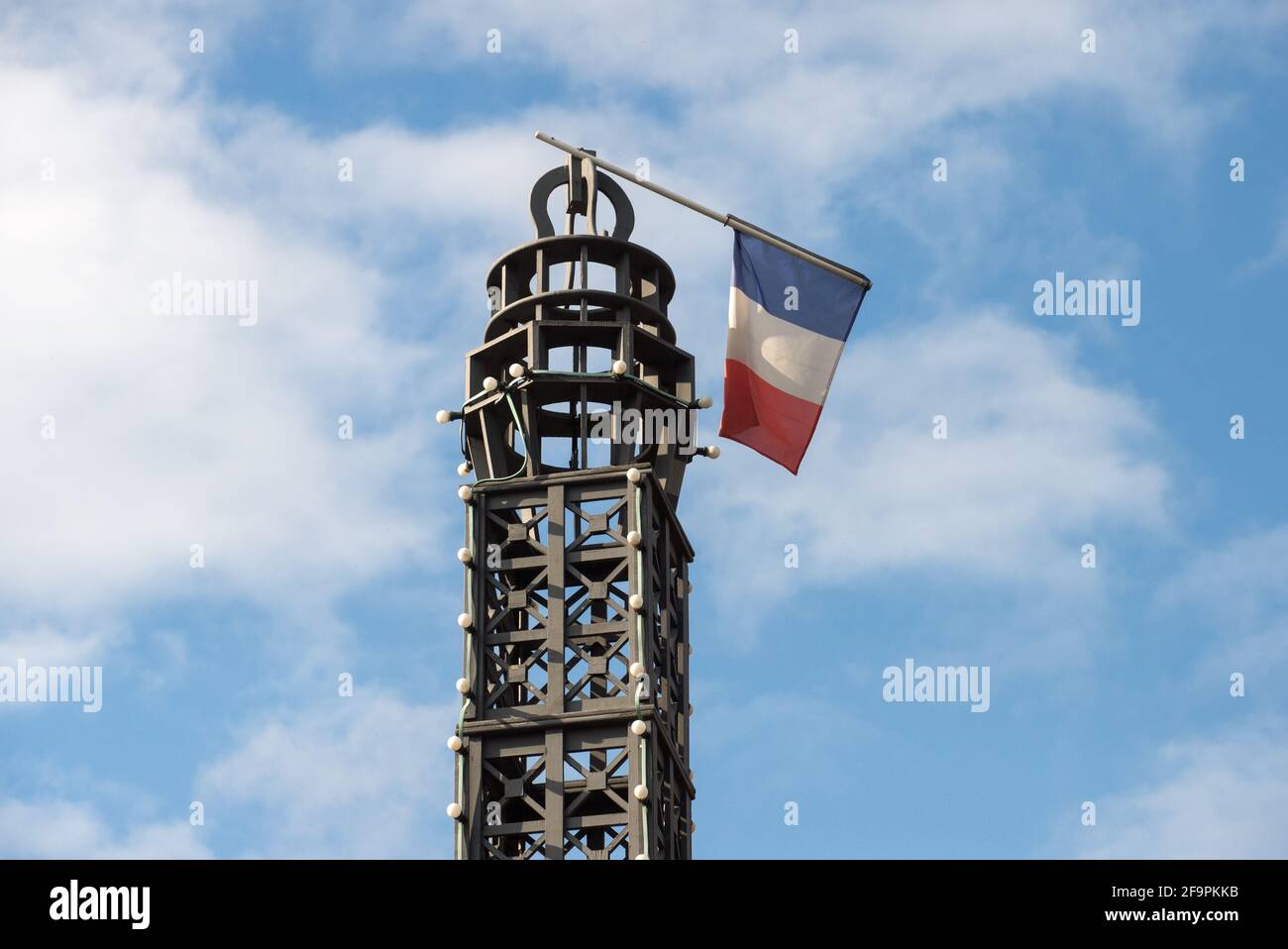 Eiffel tower on french flag hi-res stock photography and images - Alamy