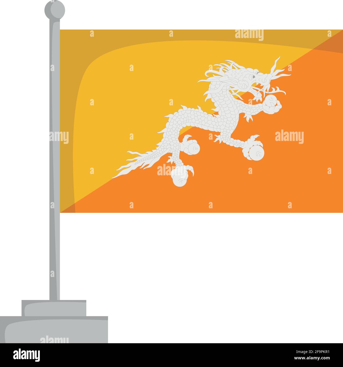 National flag of Bhutan Vector Illustration Stock Vector Image & Art ...