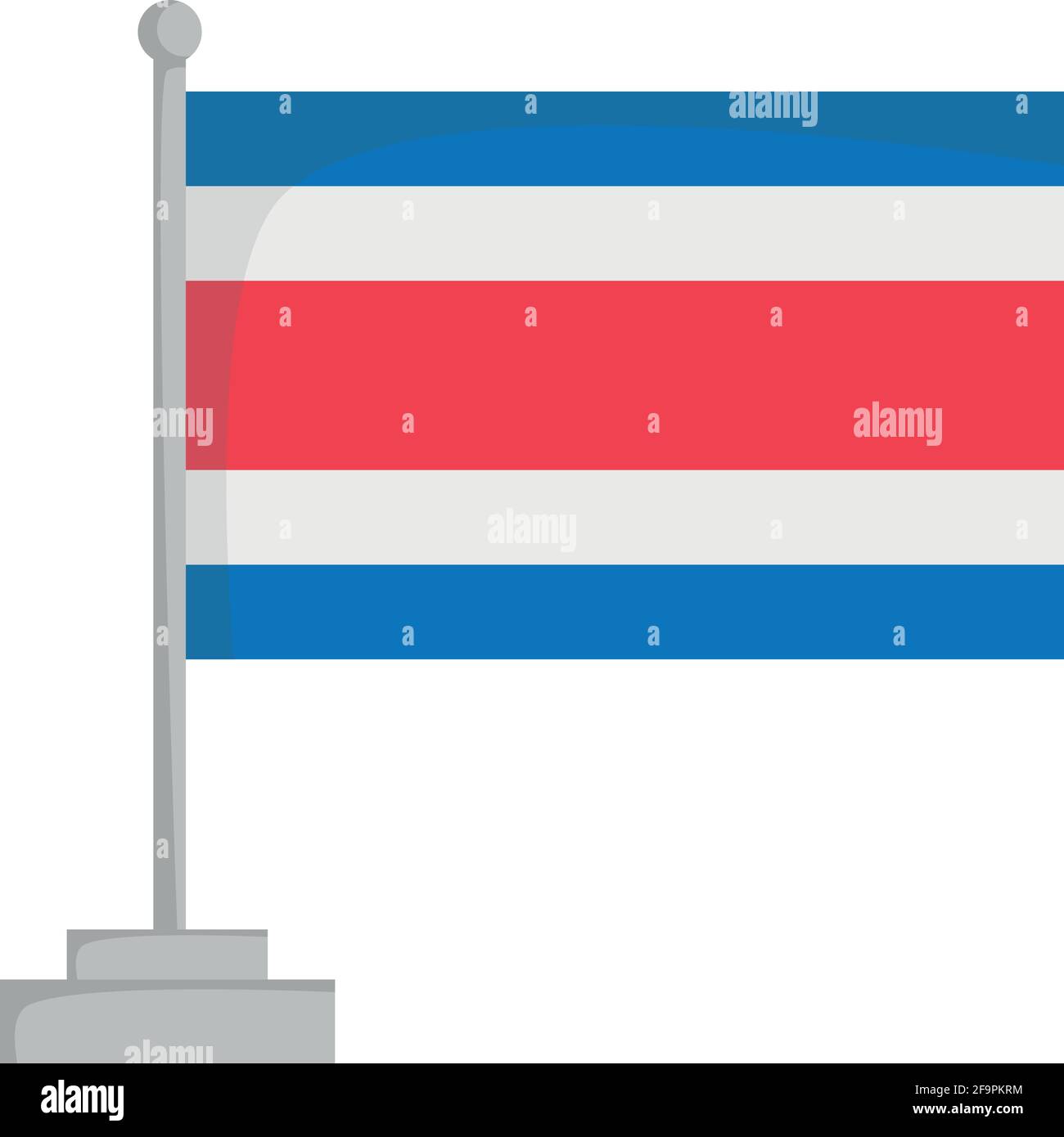 National flag of Costa Rica Vector Illustration Stock Vector Image ...