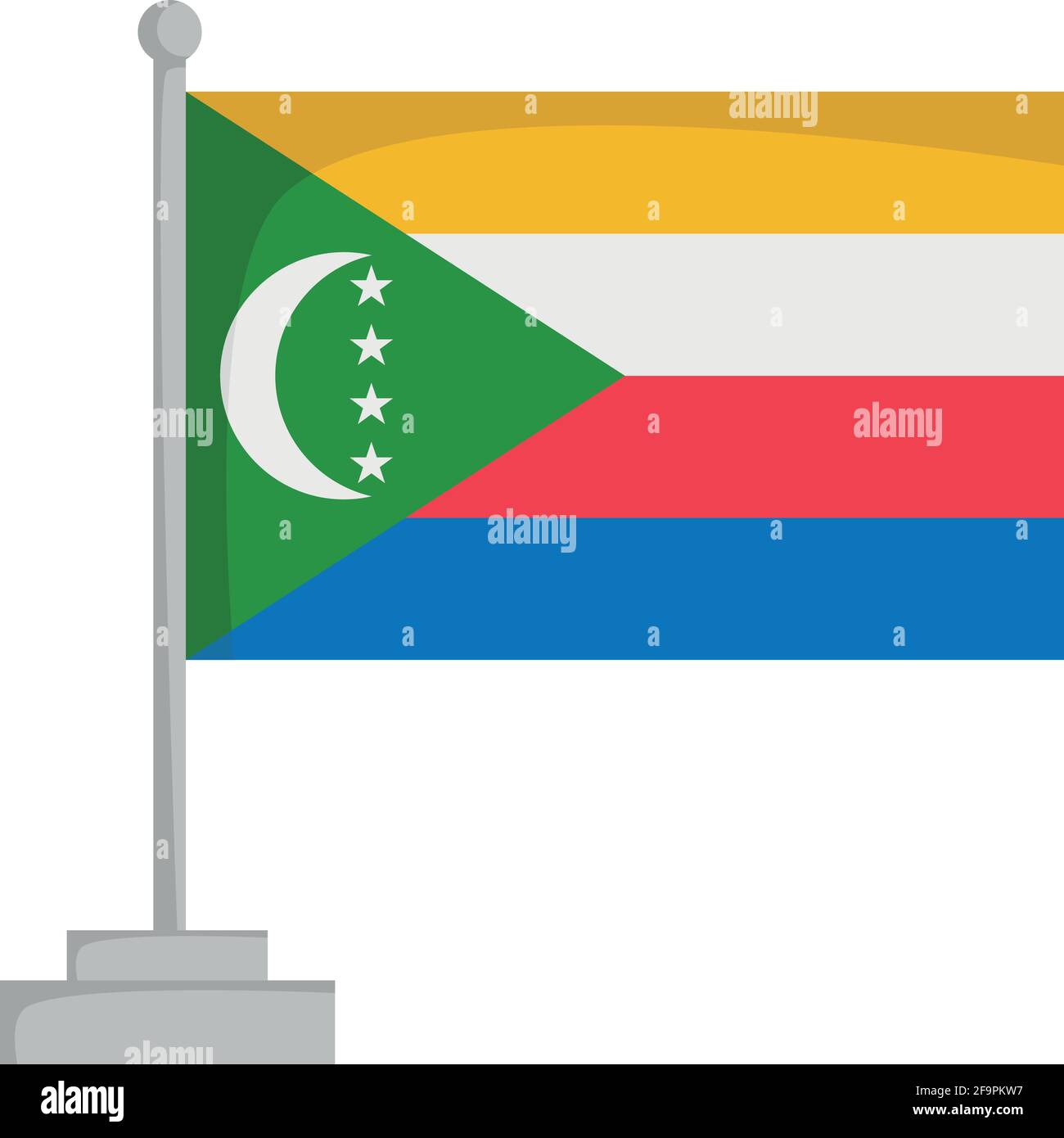 National flag of Comoros Vector Illustration Stock Vector Image & Art ...