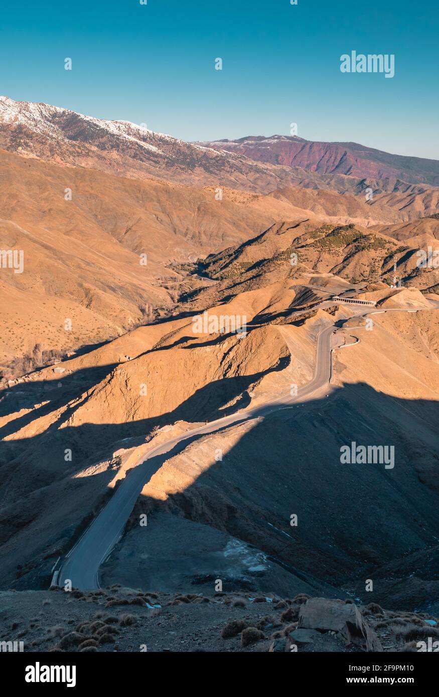 Aerial vertical view of the Atlas Mountain Range in Morocco Stock Photo ...