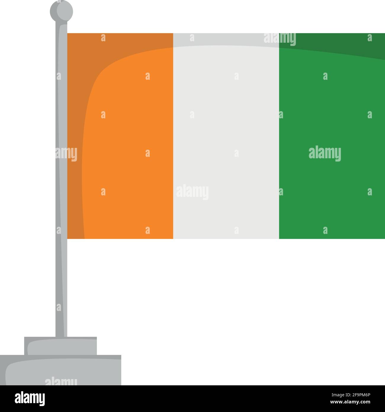 National flag of Ivory Coast Vector Illustration Stock Vector Image ...