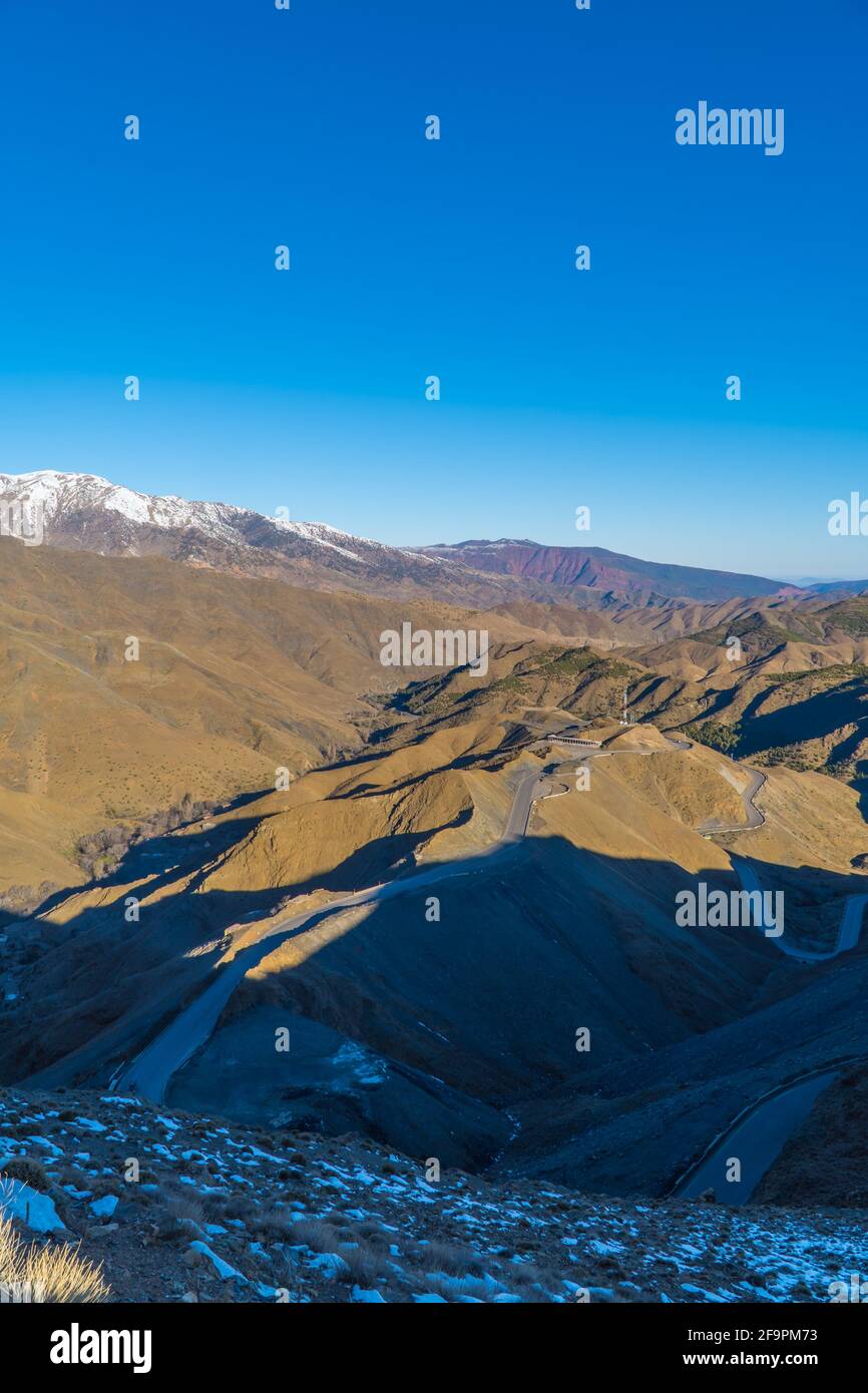 Aerial vertical view of the Atlas Mountain Range in Morocco Stock Photo ...