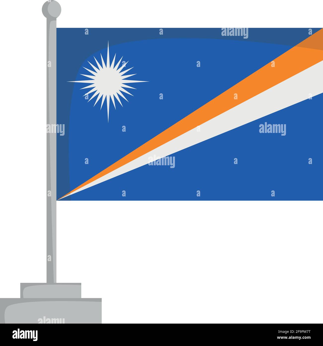National flag of Marshall Islands Vector Illustration Stock Vector ...