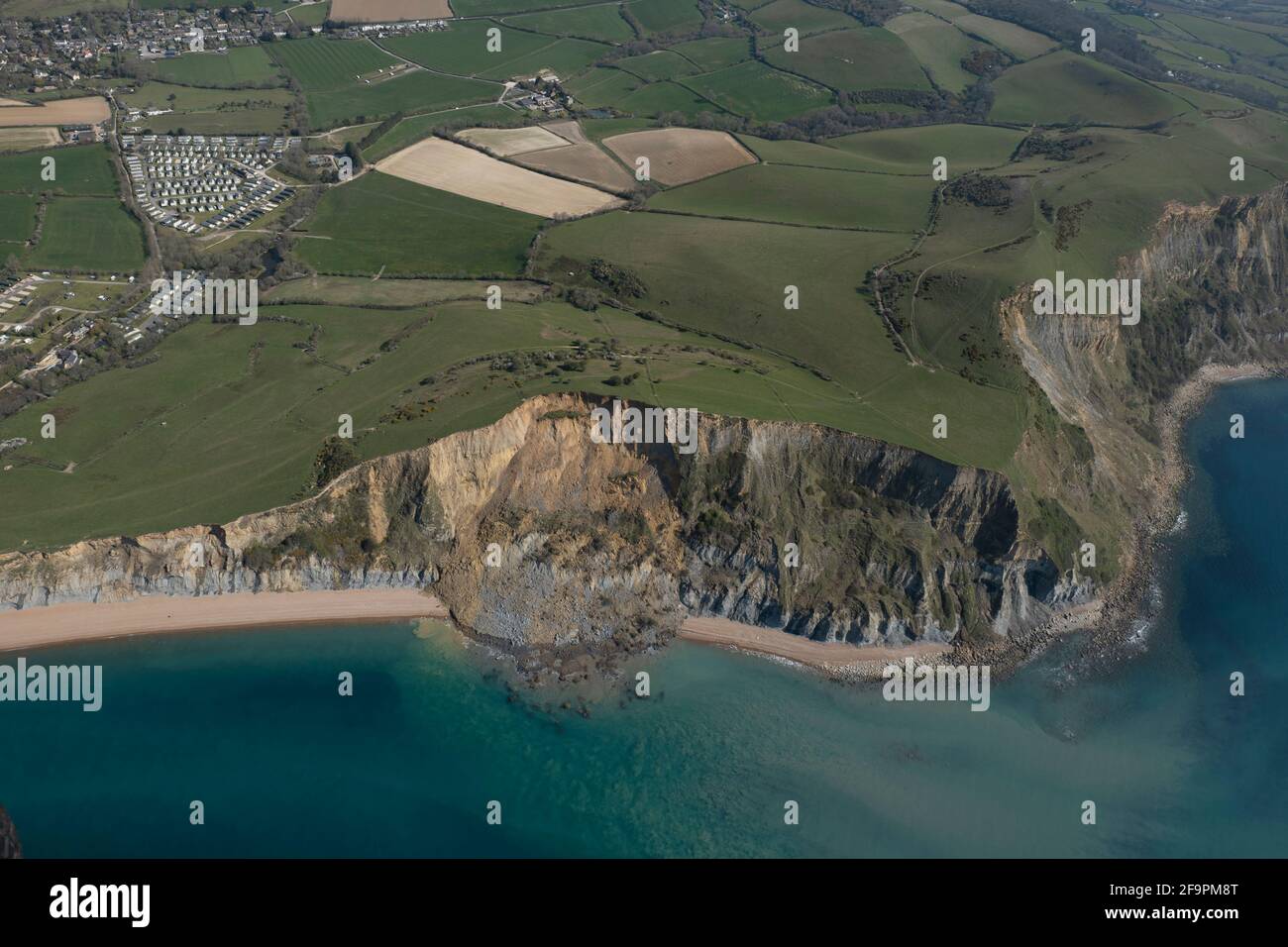 Seatown and Eype beach in Dorset UK. 13th April 2021 Cliff colapsed ...